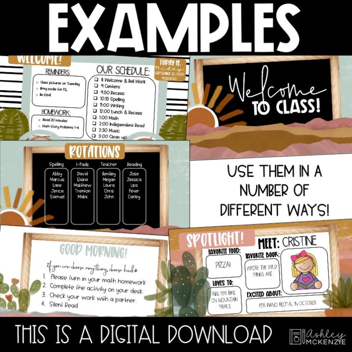 Boho Desert Slides and Powerpoint Templates Calm Classroom - Etsy