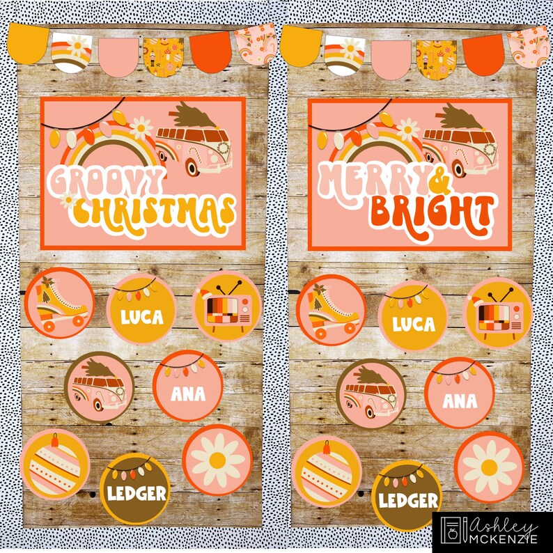 Retro Christmas Classroom Decor, Bulletin Board Kit, Classroom Posters ...