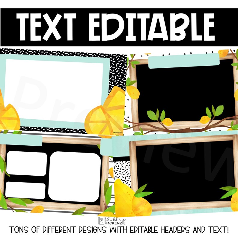 Lemon Themed Google Slides and Powerpoint Templates, Digital Classroom ...