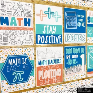 Math Classroom Posters, Easy and Modern Classroom Decorations, Text ...