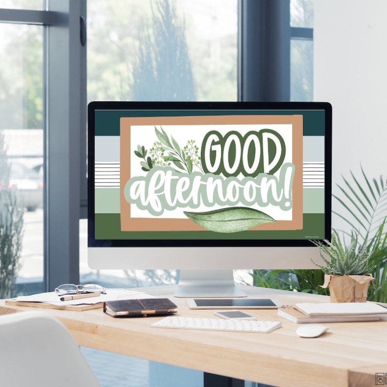 Modern Greenery Google Slides and Powerpoint Templates, Calm Class ...