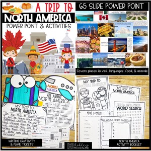Continents and Countries Bundle, Powerpoint Lessons and Activities Pack ...