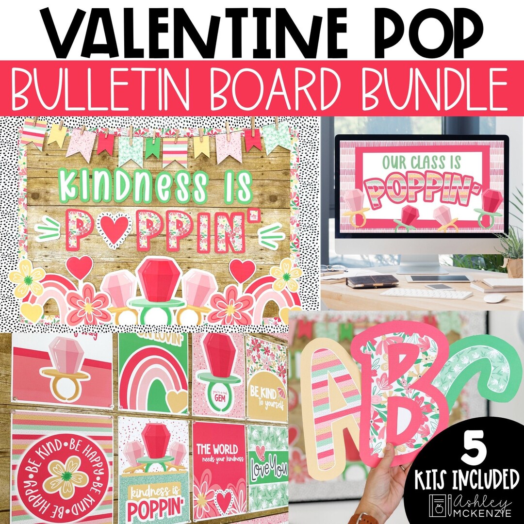 Valentine's Day Classroom Decor, Valentine Pop Theme, Bulletin Board ...