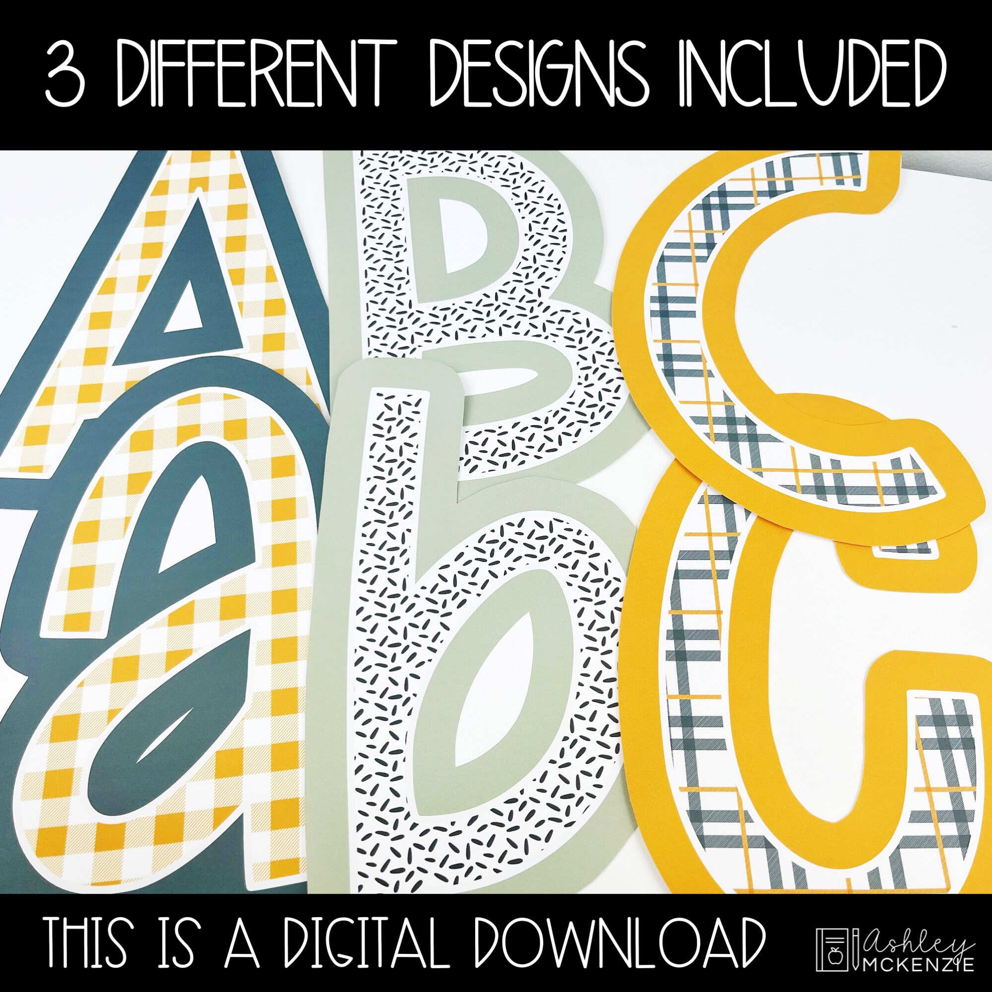 Thanksgiving Plaid Classroom Decor A-Z Bulletin Board - Etsy