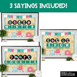 Winter Cookies Bulletin Board or Door Decor, Easy Seasonal Classroom ...