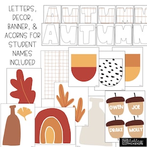 Boho Fall Bulletin Board Kit, Easy Autumn Classroom Decorations - Etsy