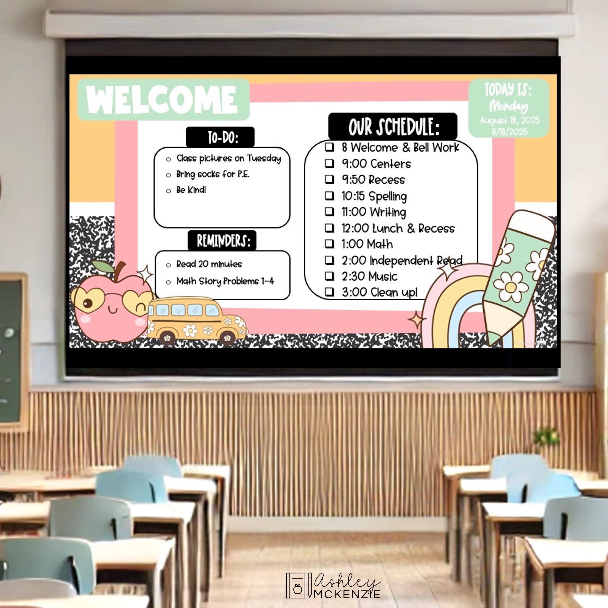 Ready to Roll Back to School Slide Templates August Daily Slides for ...