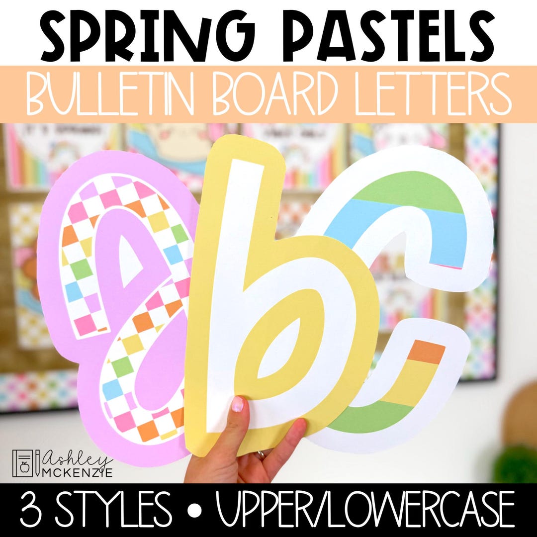 April Bulletin Board Letters Pastel Spring Bulletin Board Ideas Custom ...