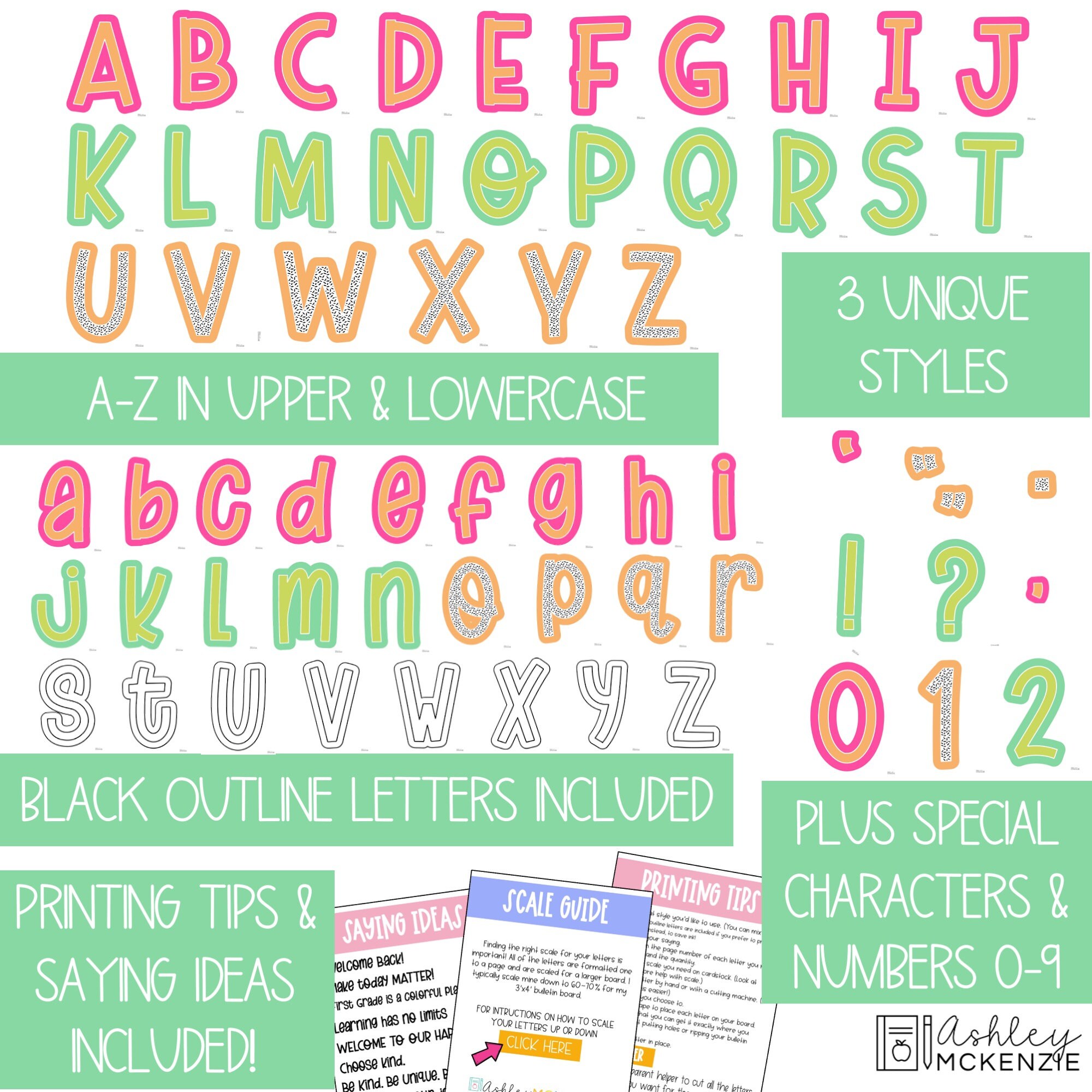 Rainbow Brights Classroom Decor A-Z Bulletin Board Letters - Etsy