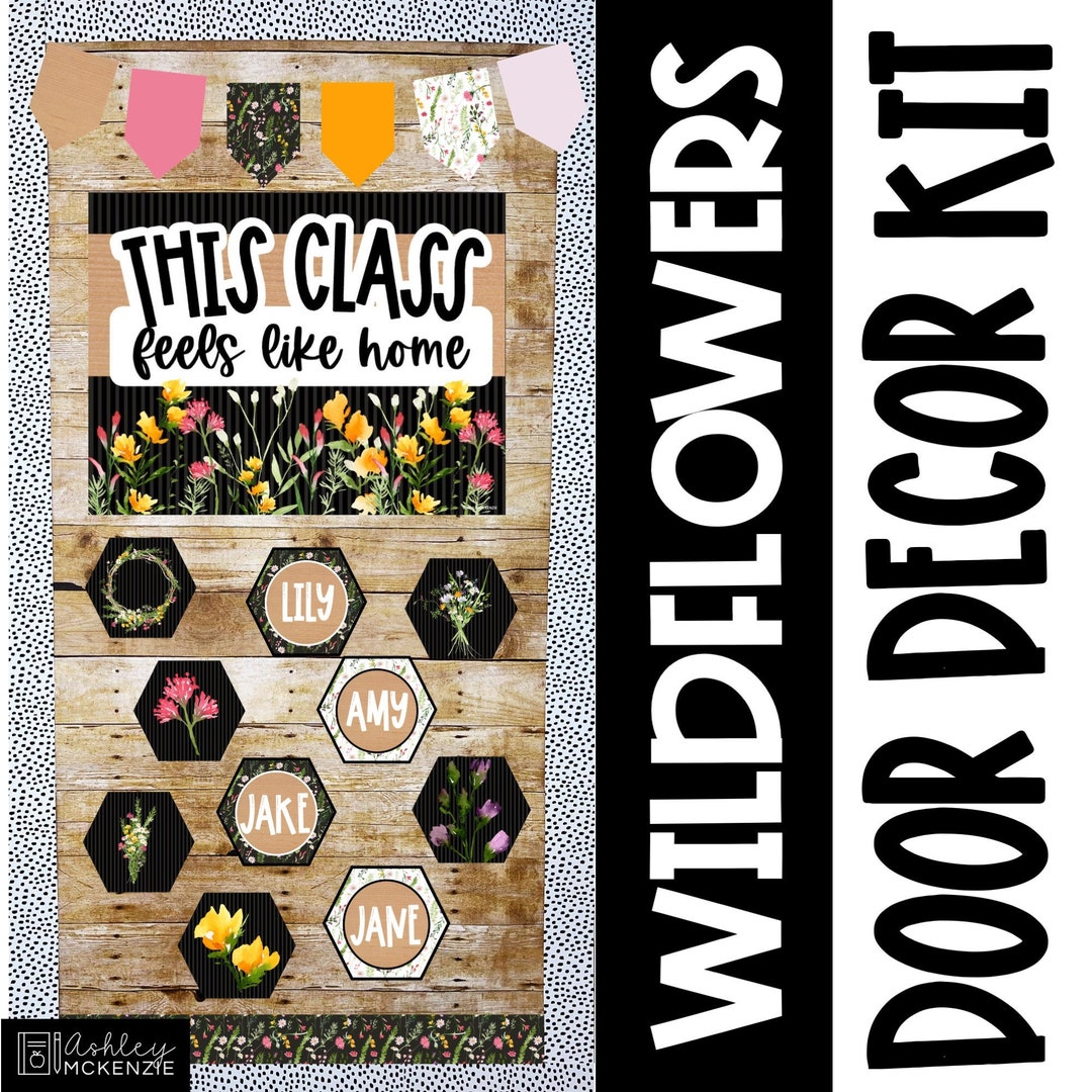 Wildflowers Classroom Door Decor Kit, Back to School, Easy and Modern ...