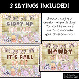 Giddy up Fall Bulletin Board Idea September Door Decor Printable ...