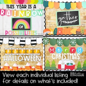 Bulletin Board Kits Bundle #3 Seasonal Decor for Whole Year Monthly ...