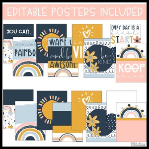 Boho Rainbow Classroom Posters, Easy and Modern Classroom Decorations ...