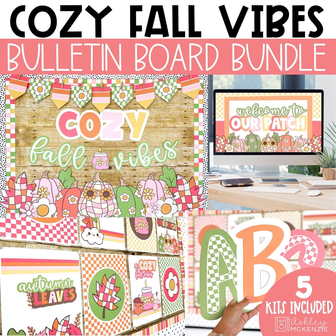 Fall Bulletin Board Ideas Cozy Fall Vibes Autumn Door Decor Classroom ...