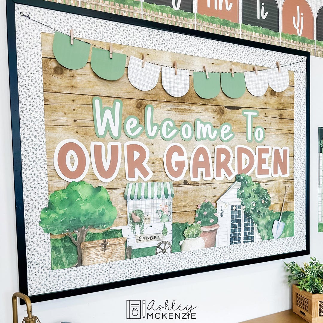 Modern Garden Bulletin Board, Nature Classroom Decor, Easy Door ...