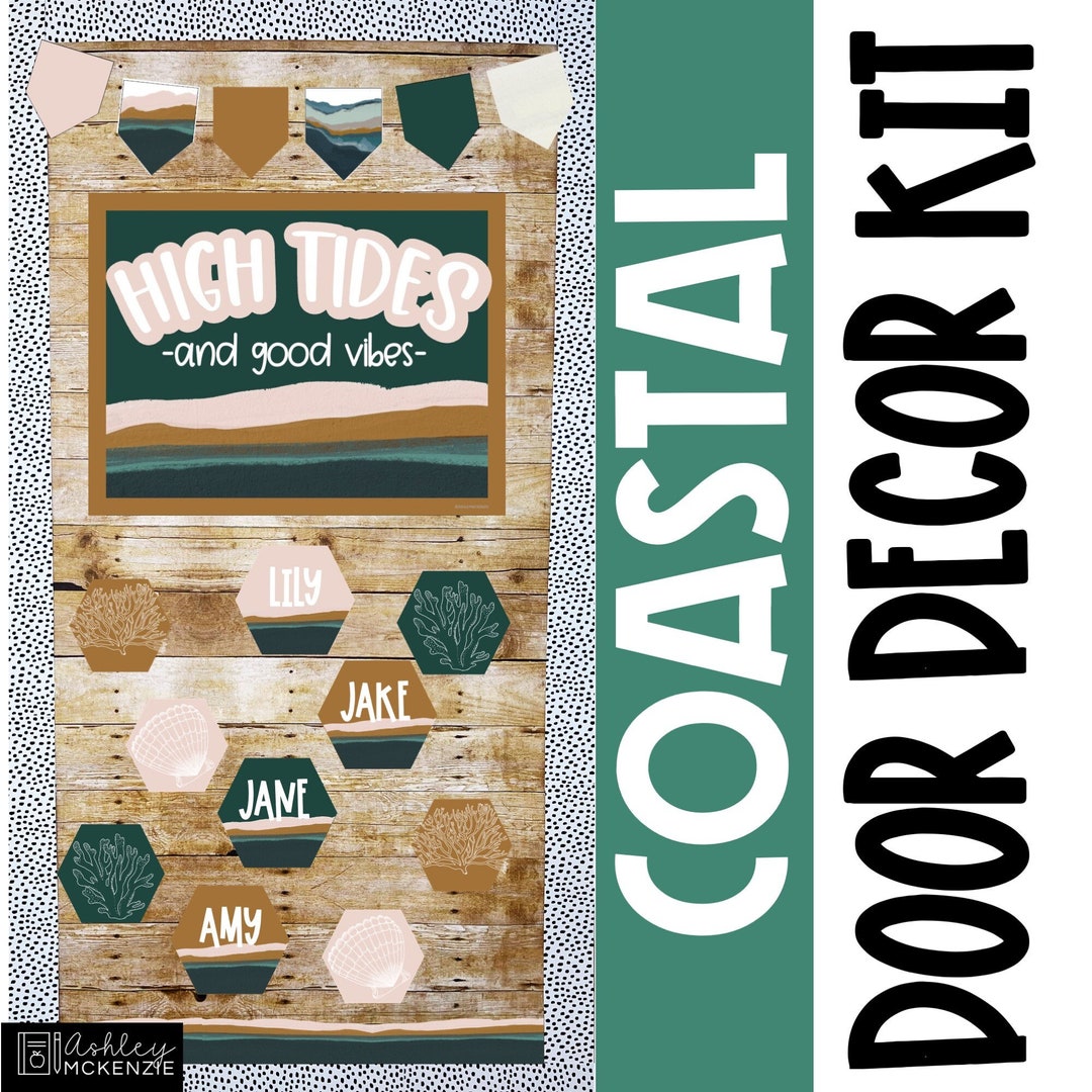 Modern Coastal Classroom Door Decor Kit, Back to School, Easy and ...