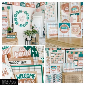 Modern Plaid Themed Classroom Decor Bundle, Editable Classroom Decor ...