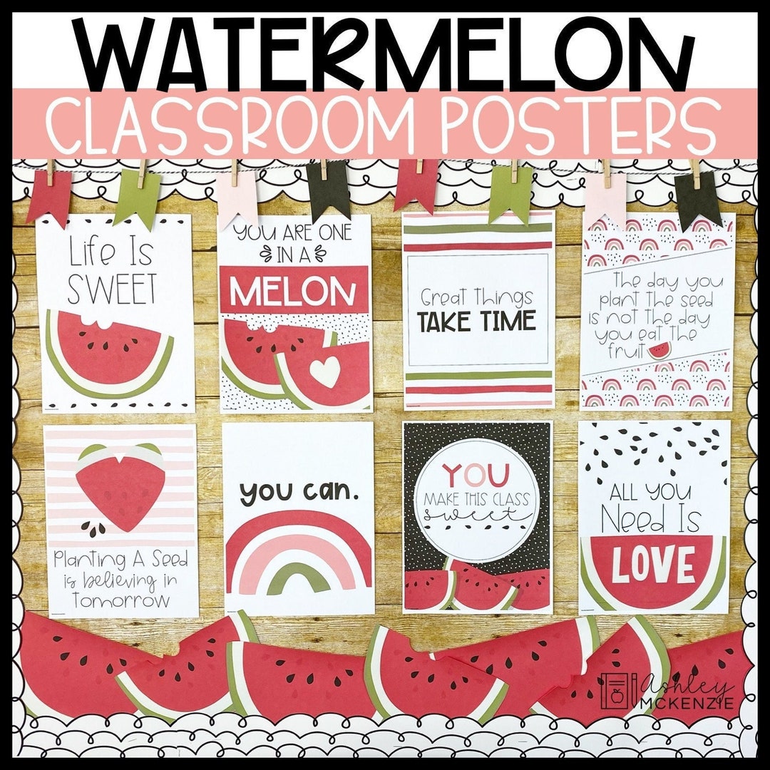 Watermelon Classroom Posters, Easy and Modern Classroom Decorations ...
