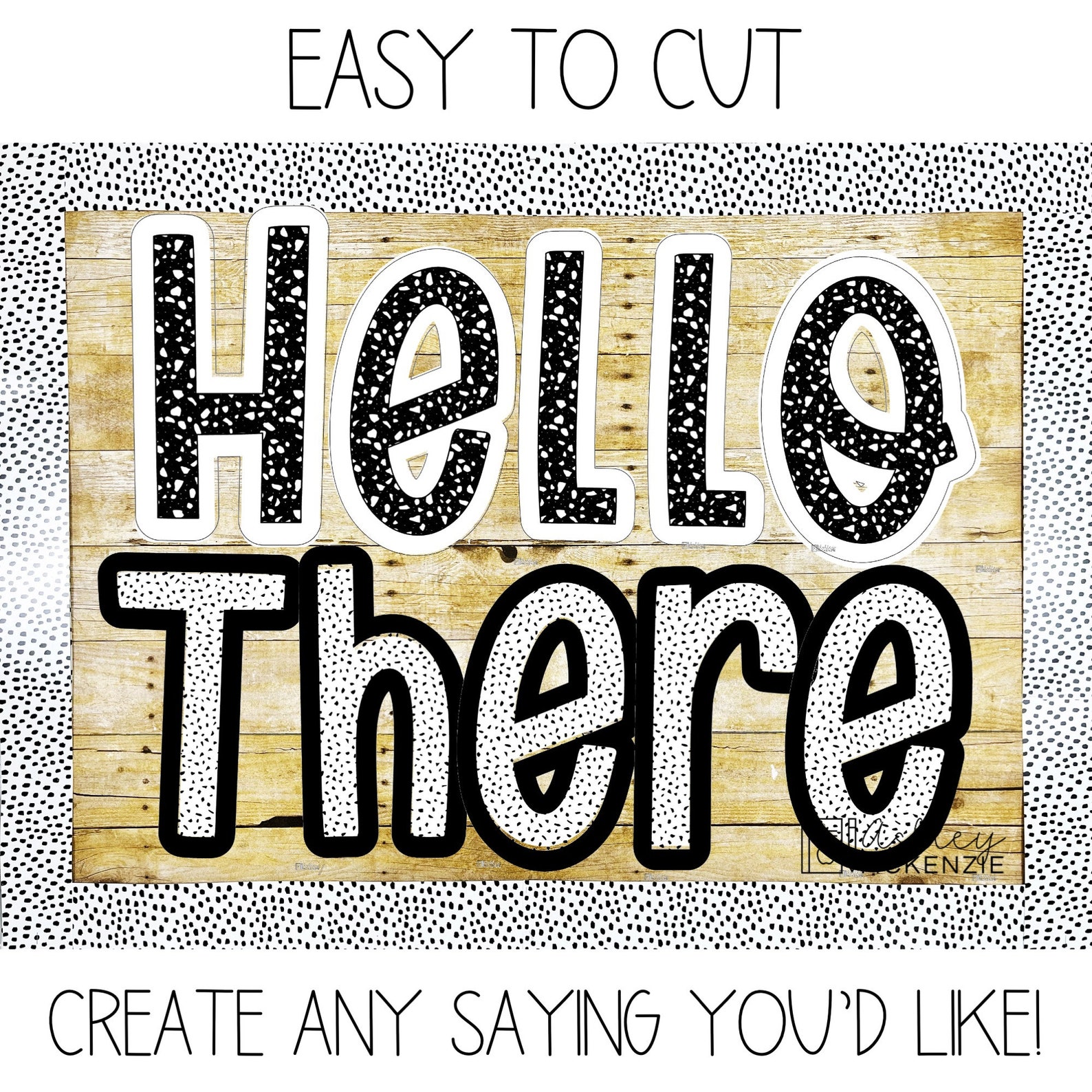 Black and White Classroom Decor Terrazzo Style A-Z Bulletin Board ...