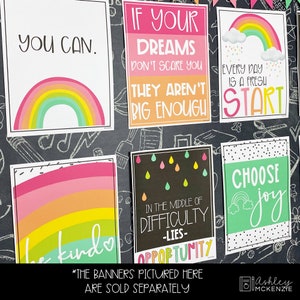 Bright Rainbow Classroom Decor, Bulletin Board Kit, Classroom Posters ...