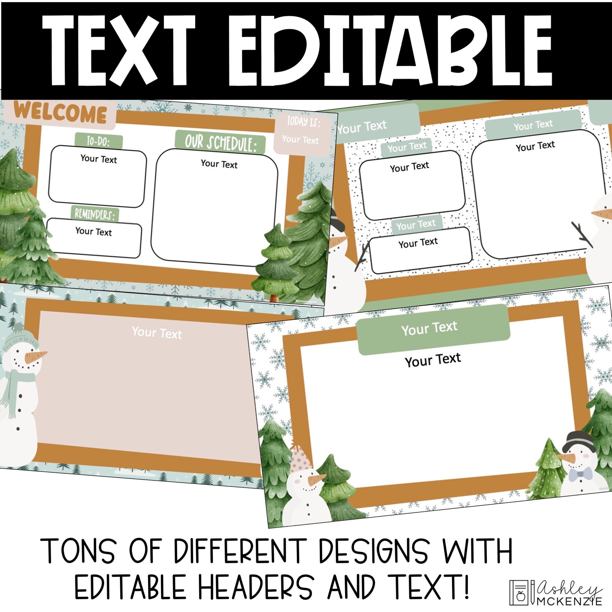 Winter Slides January Daily Slides Powerpoint Templates Digital ...