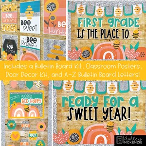 Honey Bee Classroom Decor Bright Classroom Bulletin Board Kit Editable ...