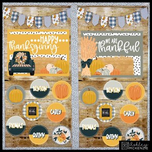 Thanksgiving Plaid Classroom Door Decor Kit, Easy Holiday Classroom ...
