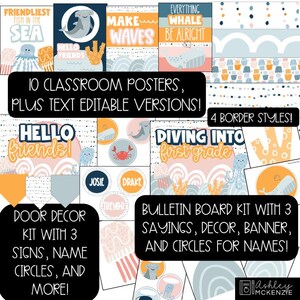 Boho Ocean Back to School Classroom Decor, Bulletin Board Kit ...