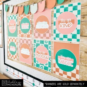 Modern Check Themed Classroom Posters, Checkered Pattern Decor, Easy ...