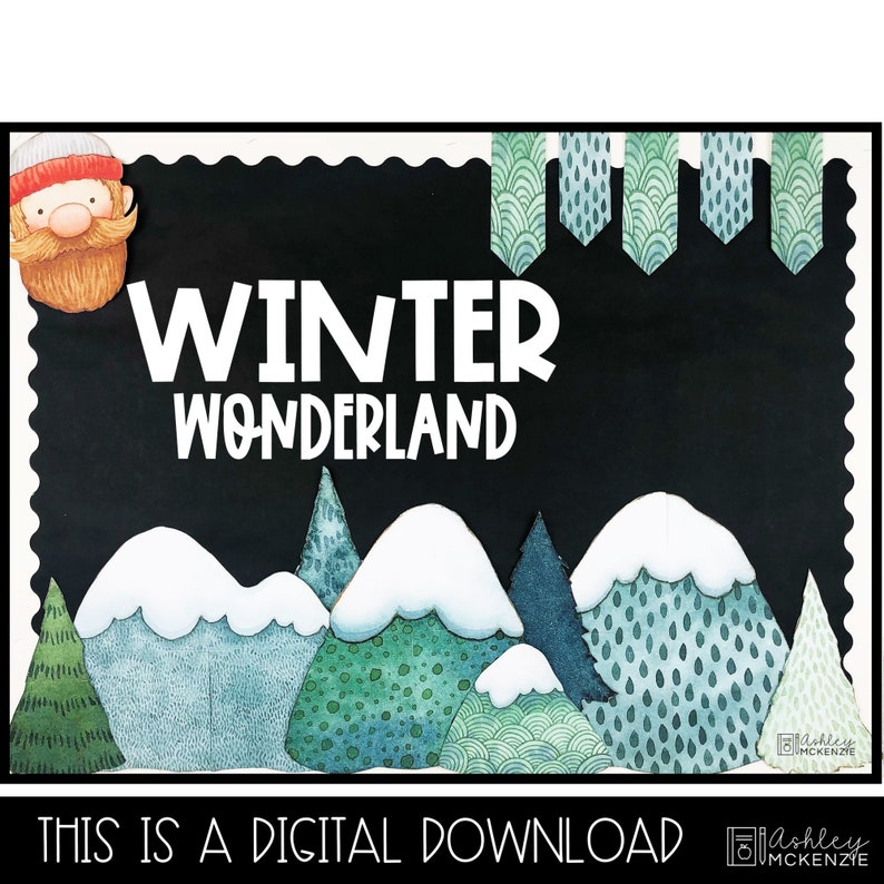 Winter Wonderland Bulletin Board Kit Winter Door Decorating December ...