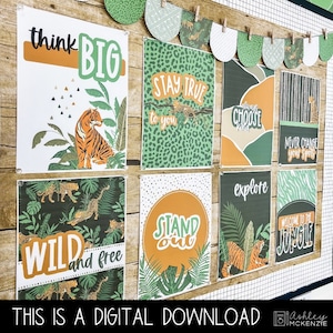 Modern Jungle Themed Classroom Posters, Easy and Modern Classroom ...