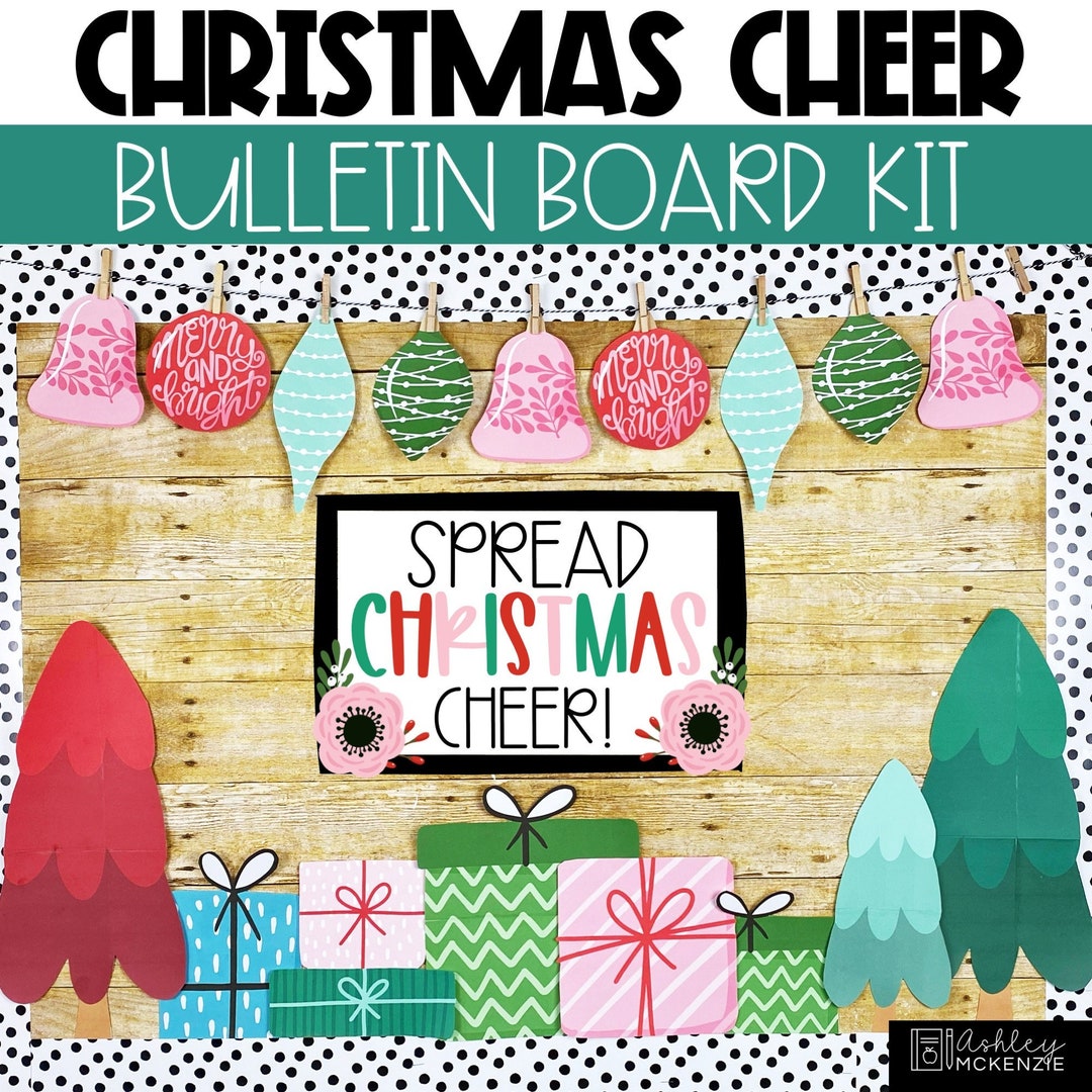 Christmas Cheer Bulletin Board or Classroom Door Decor, Easy Holiday ...