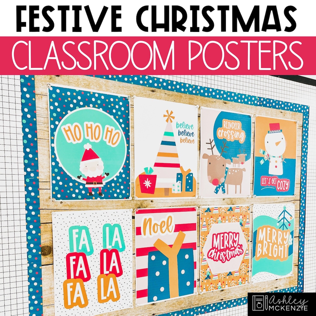 Festive Christmas Holiday Classroom Posters, December Theme, Easy ...