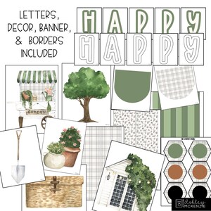 Modern Garden Bulletin Board, Nature Classroom Decor, Easy Door ...