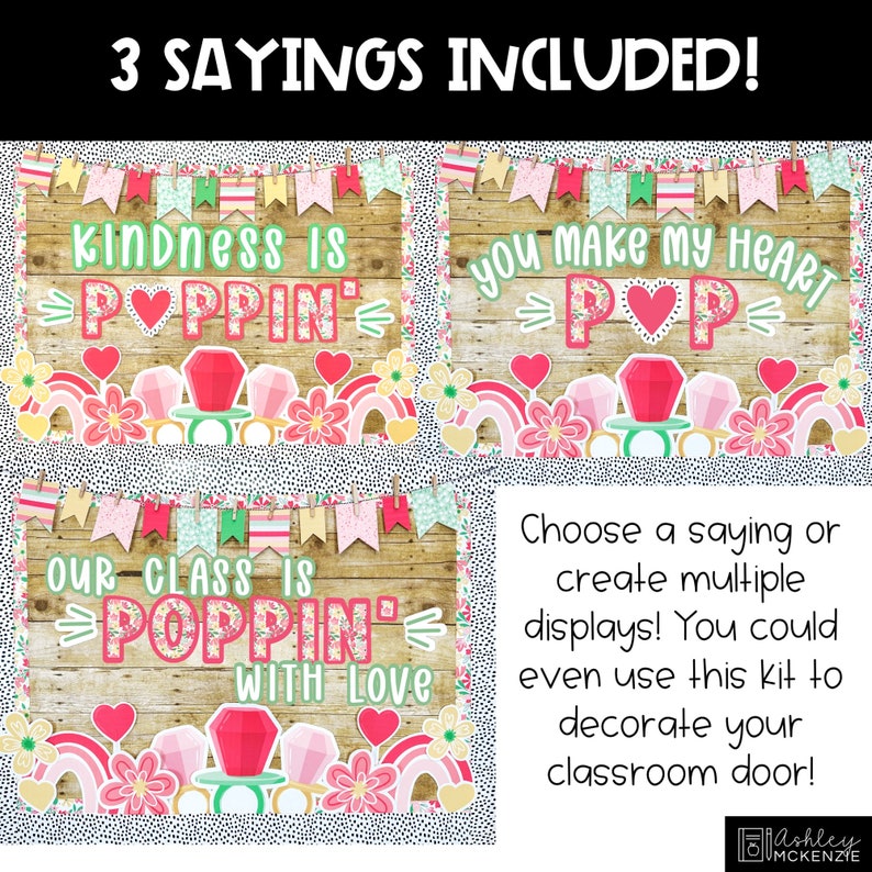 Valentine's Day Classroom Decor, Valentine Pop Theme, Bulletin Board ...