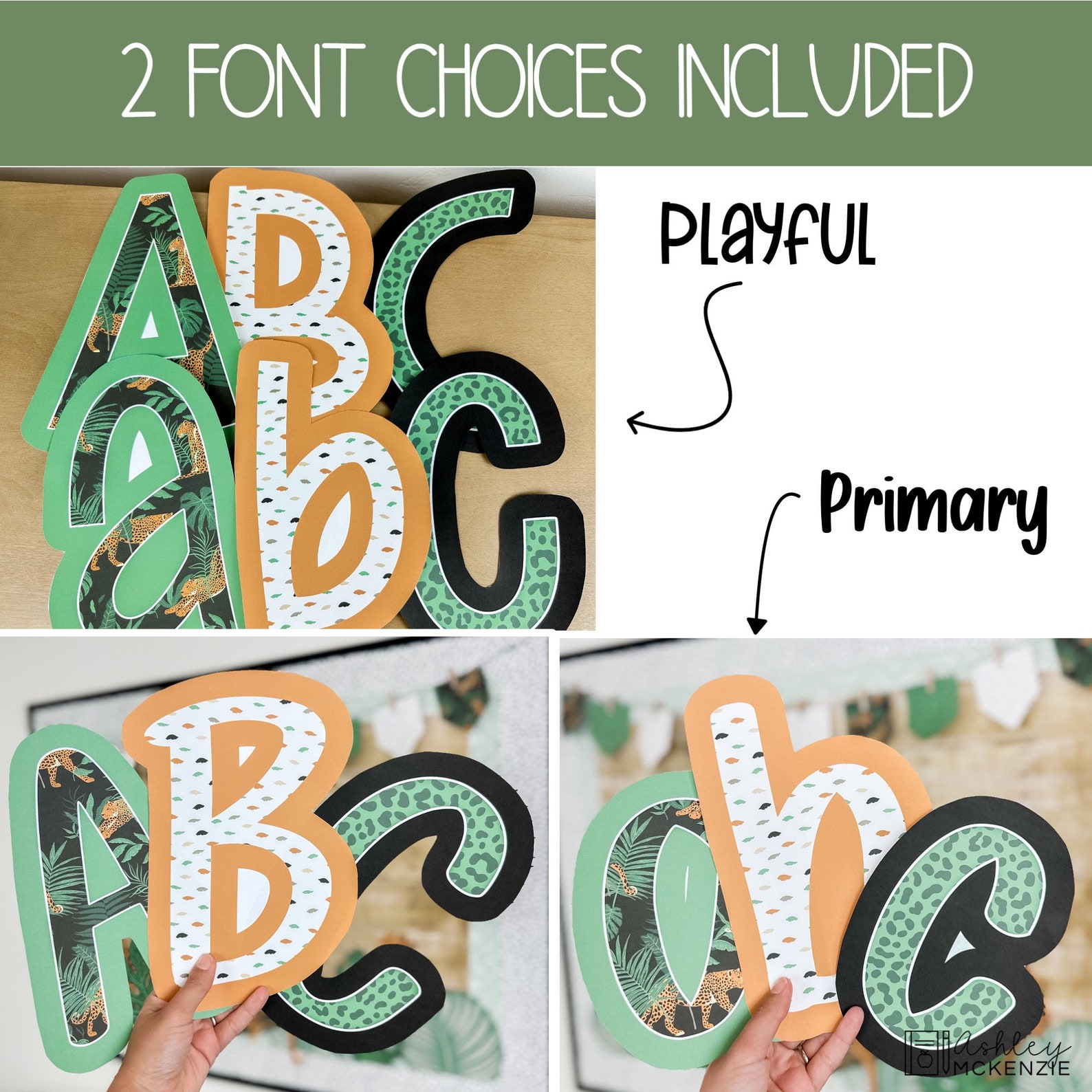 Modern Jungle Classroom Decor Back to School Bulletin Board Editable ...