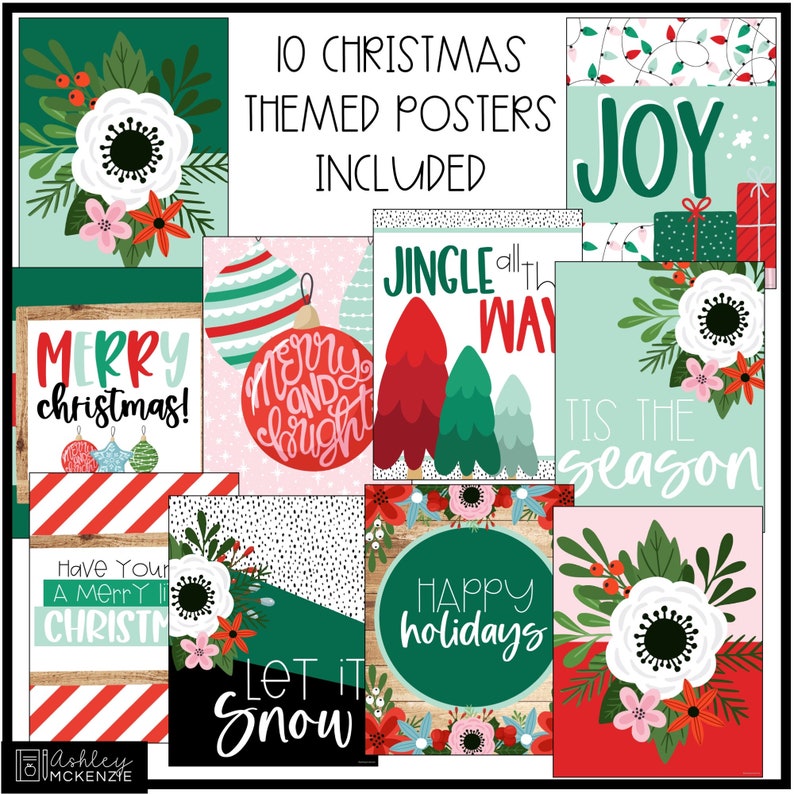 Christmas Cheer Classroom Posters, Easy Holiday Classroom Decorations ...