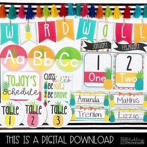 Bright Pineapple Classroom Decor Bundle, Easy and Modern Classroom ...