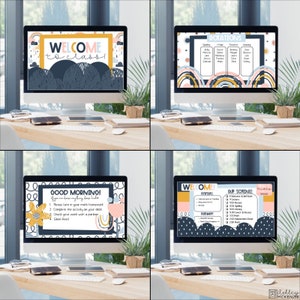 Boho Rainbow Slides and Powerpoint Templates, Digital Classroom ...