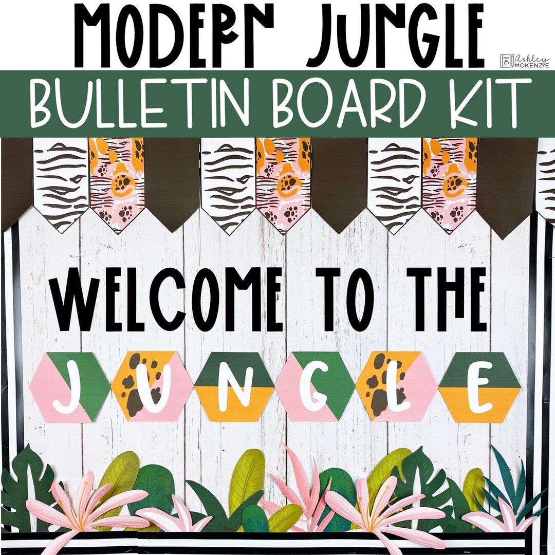 Modern Jungle Back to School Bulletin Board or Classroom Door Decor ...