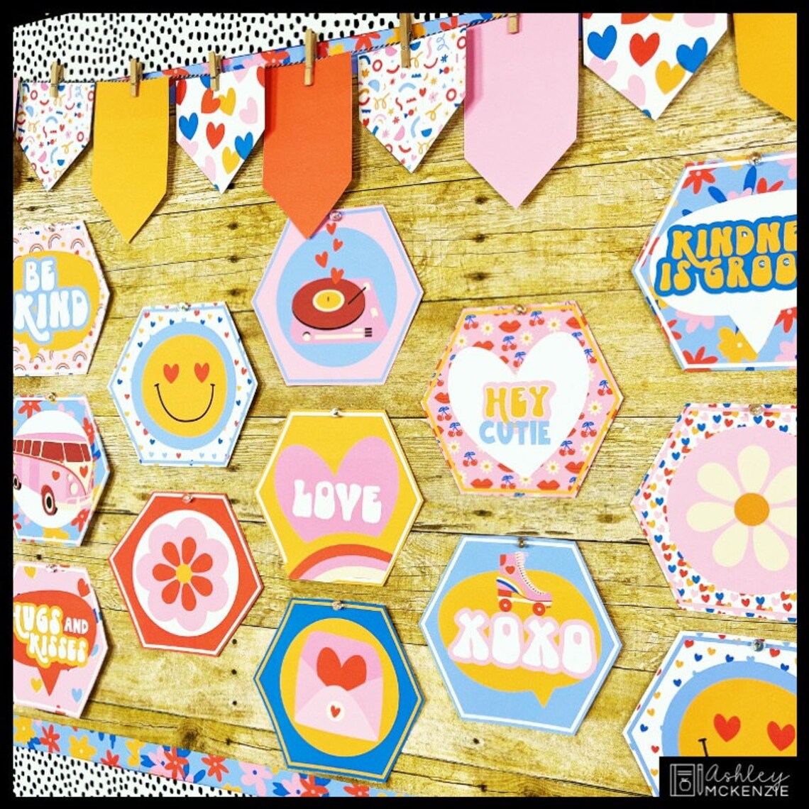 Valentine's Day Classroom Posters Retro Theme Random - Etsy