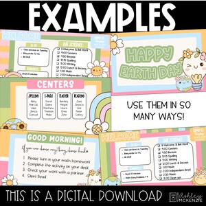 Class Slides, Earth Day Slide Templates, April Daily Slides, for Google ...