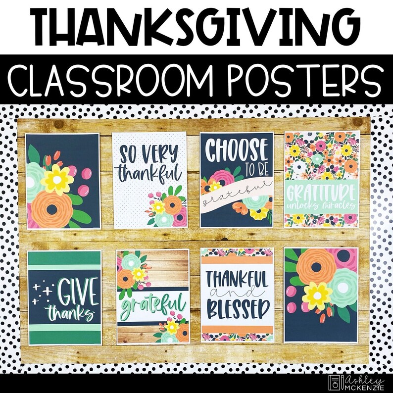 Thanksgiving Flowers Classroom Posters Easy Holiday Classroom - Etsy