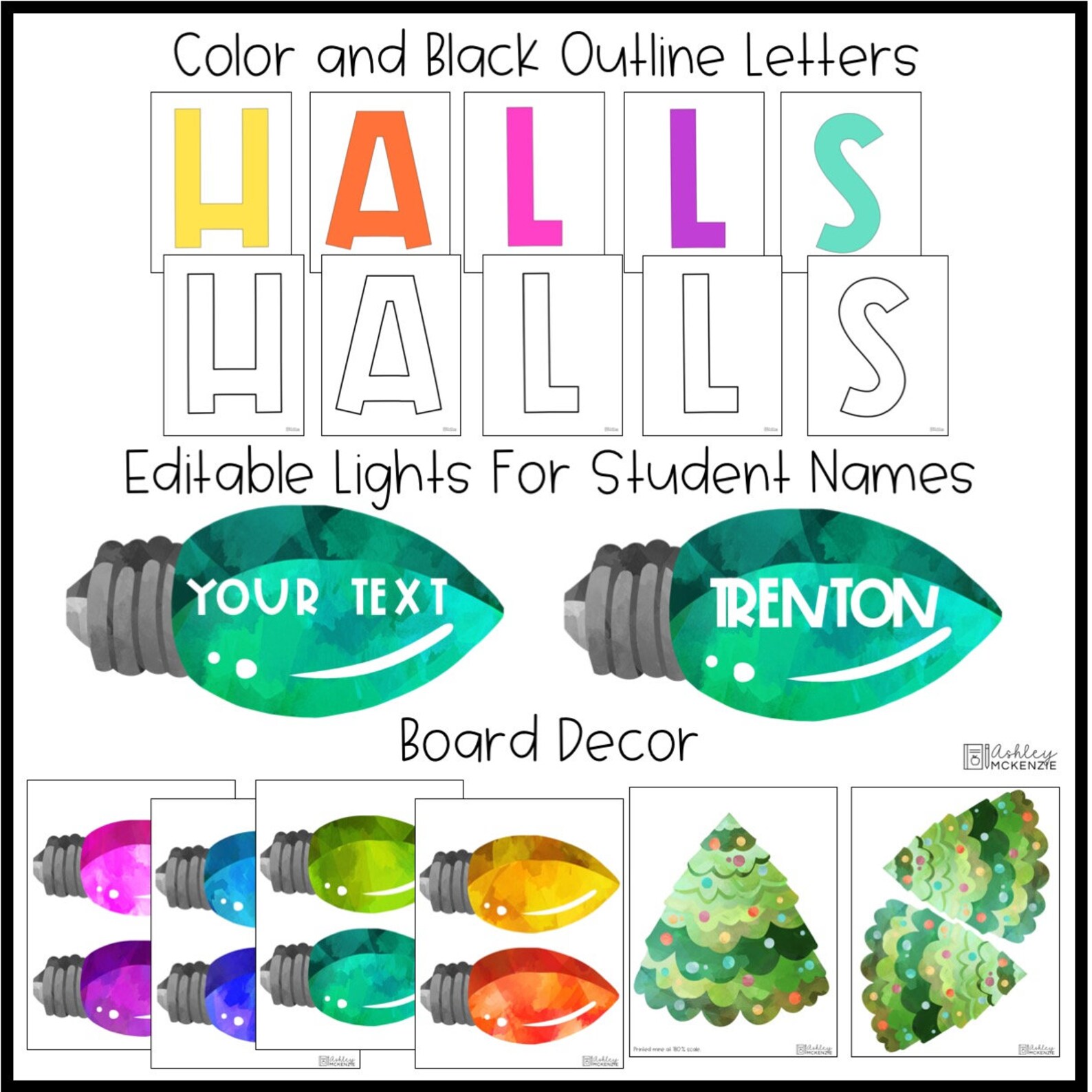 Christmas Lights Bulletin Board or Classroom Door Decor Easy - Etsy