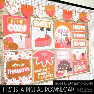 Cozy Thanksgiving Posters Autumn Class Decor November Bulletin Board ...