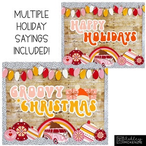 Retro Christmas Classroom Decor, Bulletin Board Kit, Classroom Posters ...