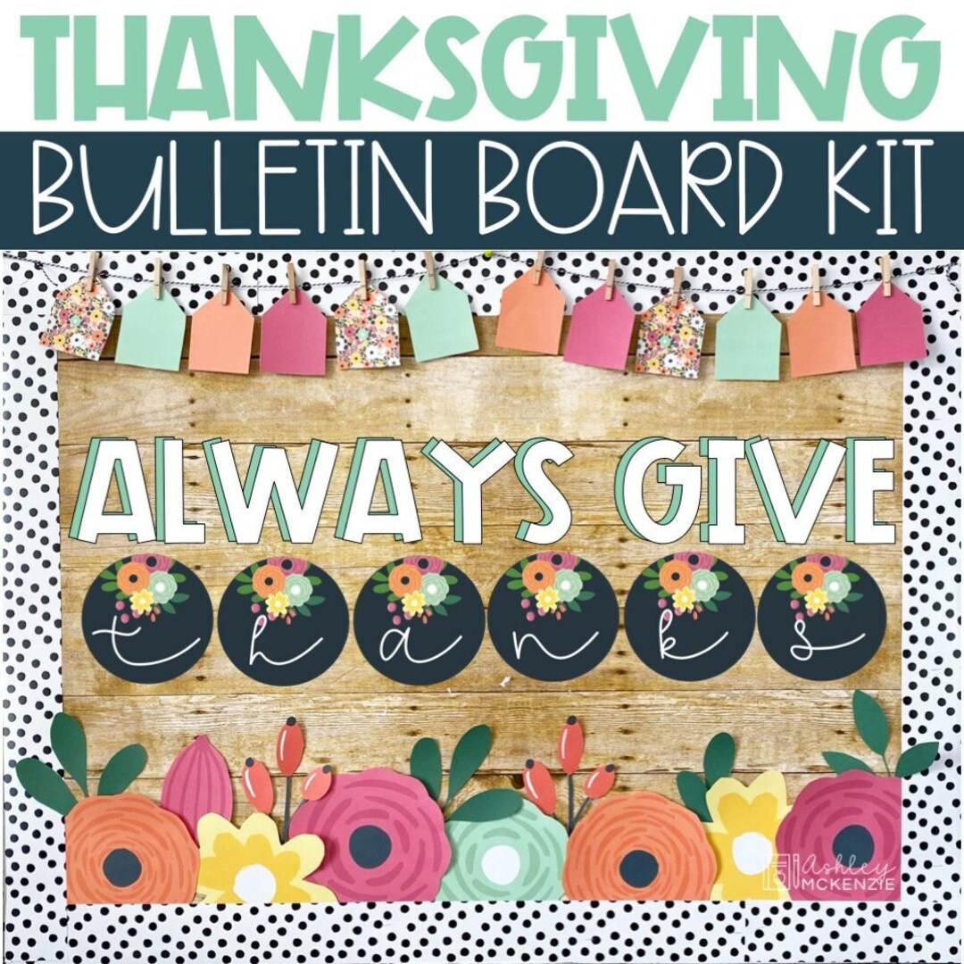 Thanksgiving Flowers Bulletin Board or Classroom Door Decor, Easy ...