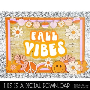 Retro Fall Bulletin Board Ideas September Classroom Decor Happy Harvest ...