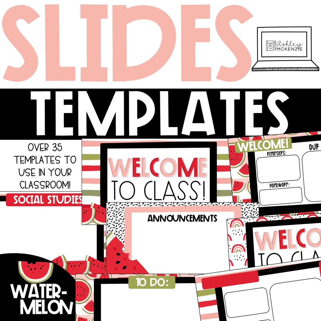 Watermelon Google Slides and Powerpoint Templates, Digital Classroom ...