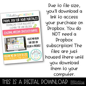 Seasonal Writing Crafts Bundle, Creative Writing Prompts for Holidays ...